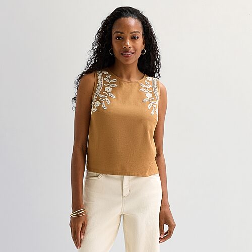 Click here for St. Johns Bay Womens Crew Neck Sleeveless Blouse... prices