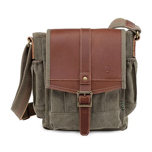 Tsd Brand Turtle Ridge Canvas Crossbody Bag - Olive