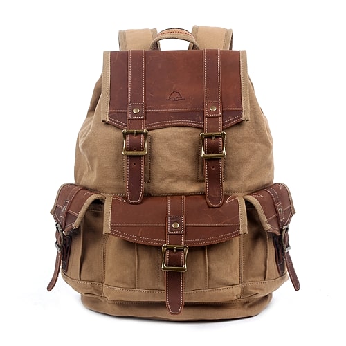Tsd Brand Turtle Ridge Canvas Backpack - Camel