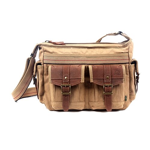 Tsd Brand Turtle Ridge Canvas Mail Bag - Camel