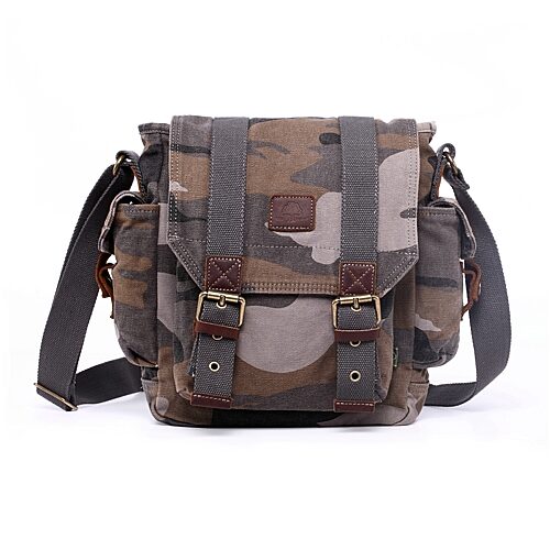 Click here for Tsd Brand Camo Canvas Crossbody Bag - Gray prices