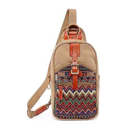 Click here for Tsd Brand Four Season Canvas Sling Bag - Khaki prices