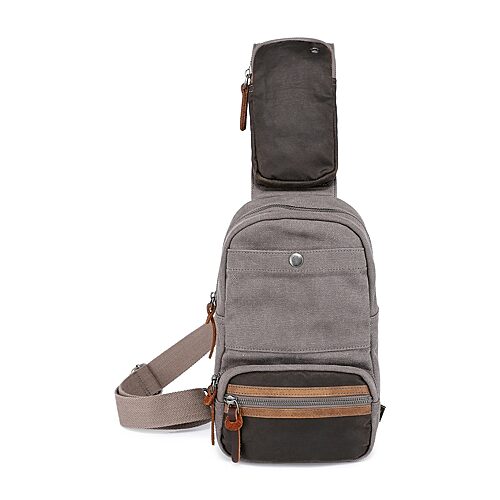 Tsd Brand Tapa Canvas Sling Bag - Gray