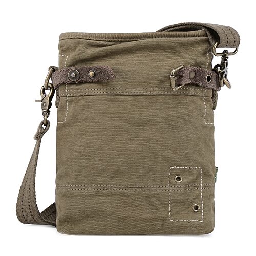 Click here for Tsd Brand Coastal Canvas Crossbody Bag - Olive prices
