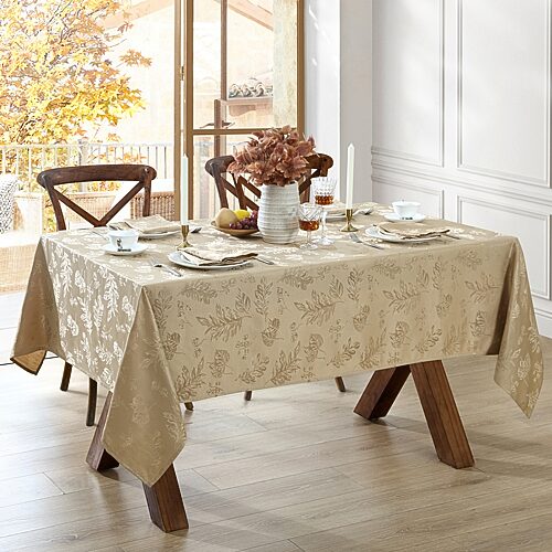 Click here for Elrene Elegant Woven Leaves Jacquard Damask Tablec... prices