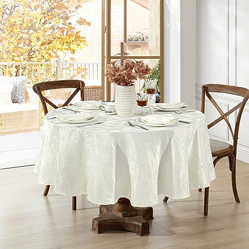 Click here for Elrene Elegant Woven Leaves Jacquard Damask Tablec... prices