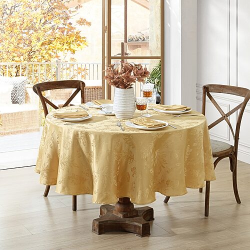 Click here for Elrene Elegant Woven Leaves Jacquard Damask Tablec... prices
