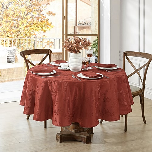 Click here for Elrene Elegant Woven Leaves Jacquard Damask Tablec... prices