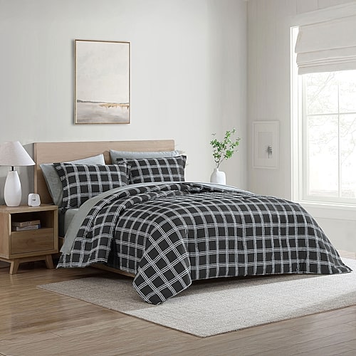 Click here for Swift Home Reversible Plaid 7pc. Bed-in-a-Bag Comf... prices