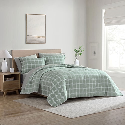 Click here for Swift Home Reversible Plaid 7pc. Bed-in-a-Bag Comf... prices