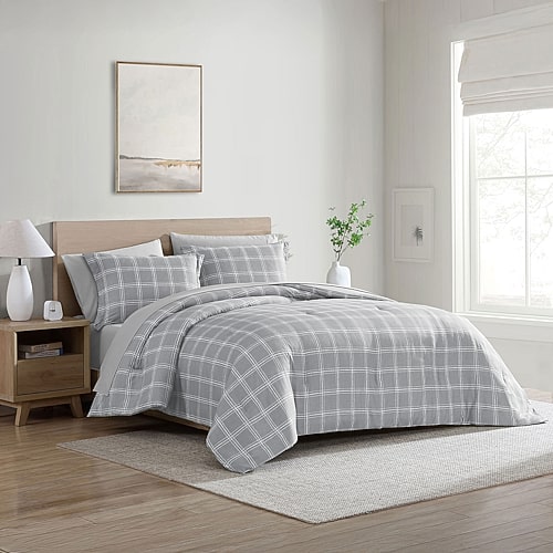 Click here for Swift Home Reversible Plaid 7pc. Bed-in-a-Bag Comf... prices