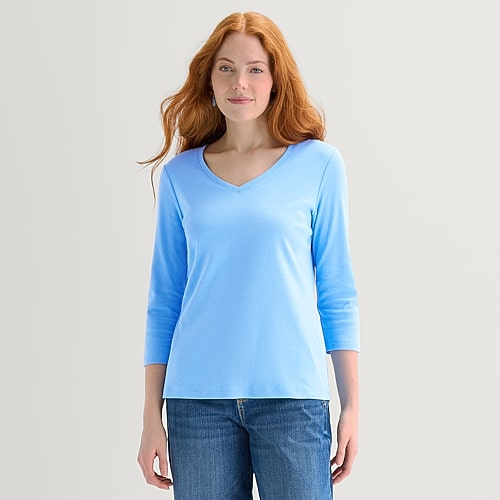 Click here for St. Johns Bay Womens V Neck 3/4 Sleeve T-Shirt  Xx... prices