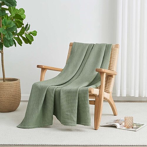 Click here for Patina Vie Maison Cotton Waffle Weave Throw Blanke... prices