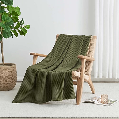 Click here for Patina Vie Maison Cotton Waffle Weave Throw Blanke... prices