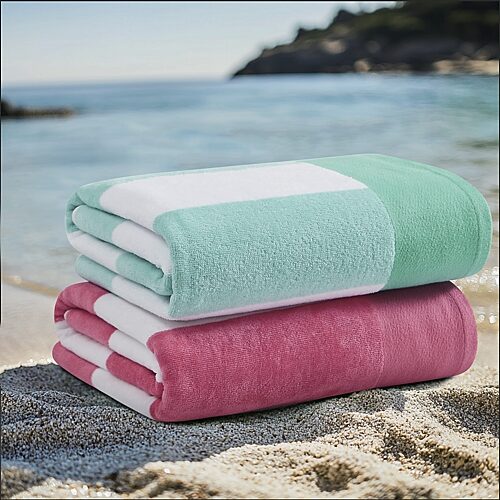 Click here for Oceanfront Resort Cabana Stripe Jacquard 2-pc. Bea... prices