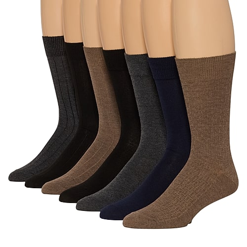 Click here for Van Heusen Mens 7 Pair Crew Socks  10-13  Brown prices