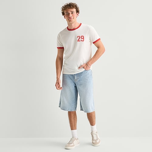 Click here for Arizona Super Baggy Fit Mens 14 Denim Short  26  B... prices