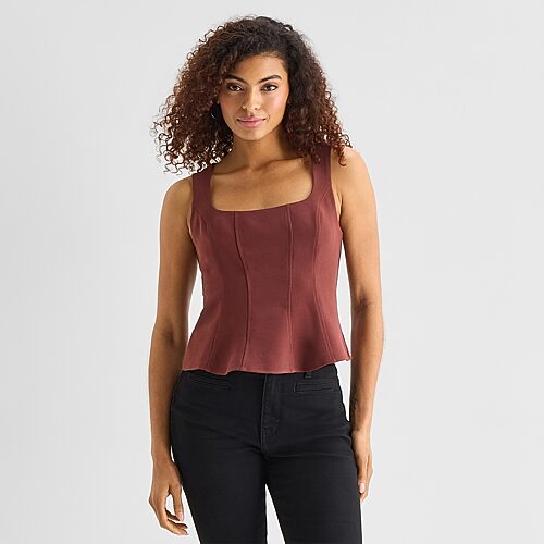 Click here for a.n.a Womens Straight Neck Sleeveless Peplum Top... prices