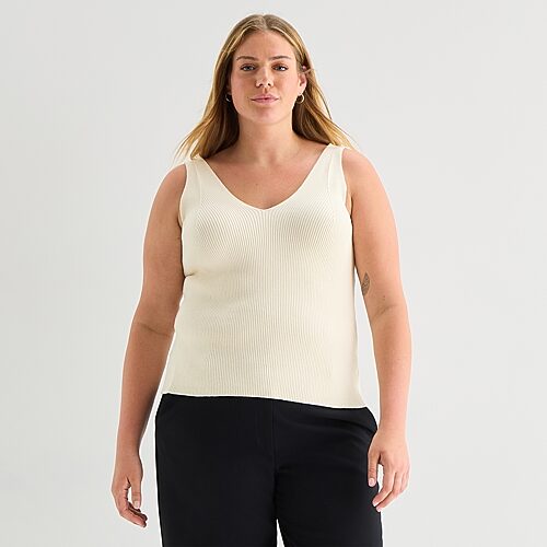 Click here for a.n.a Plus Womens V Neck Sleeveless Pullover Sweat... prices