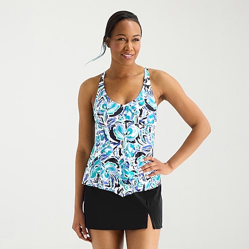 Click here for Sonnet Shores Womens LINED Floral Tankini Swimsuit... prices