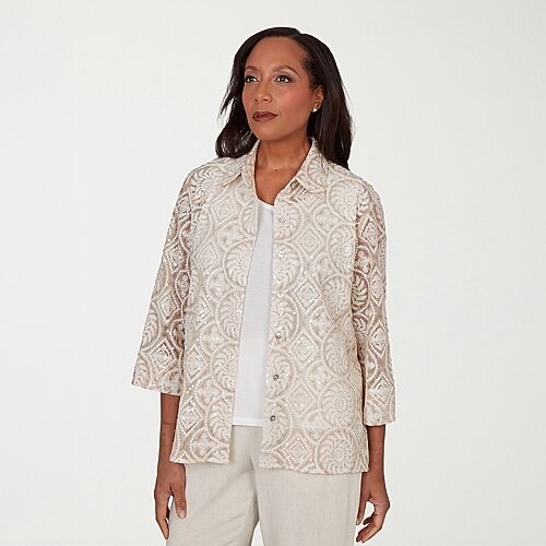 Click here for Alfred Dunner Natural Wonder Womens Crew Neck 3/4... prices