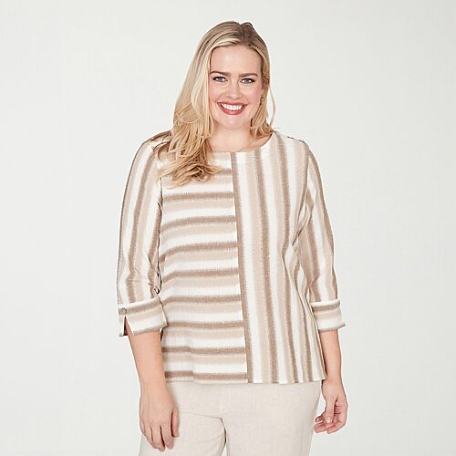 Click here for Alfred Dunner Natural Wonder Womens Crew Neck 3/4... prices