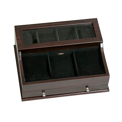 Click here for Mele & Co. Hampden Mens Glass Top Wooden Dresser T... prices