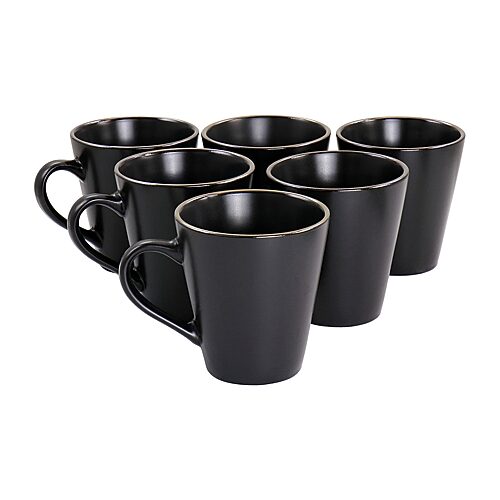 Elama Paul 6-pc. Coffee Mug Set  One Size  Black