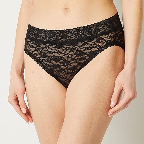 Click here for Ambrielle Everyday Lace High Cut Panty  Large  Bla... prices
