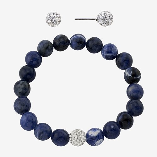 Click here for Sparkle Allure Stretch Bracelet & Stud Earring Wom... prices