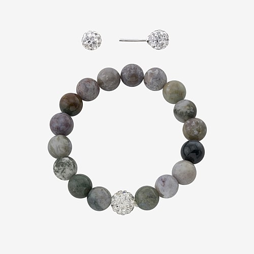 Click here for Sparkle Allure Stretch Bracelet & Stud Earring Wom... prices