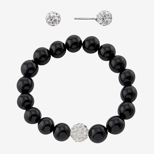 Click here for Sparkle Allure Stretch Bracelet & Stud Earring Wom... prices