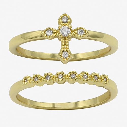 Click here for Sparkle Allure Womens Cubic Zirconia 14K Gold Over... prices