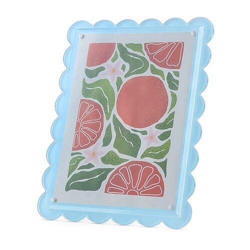 Click here for Pink Sky 5 X 7 Scallop Edge Blue Acrylic 1-Opening... prices