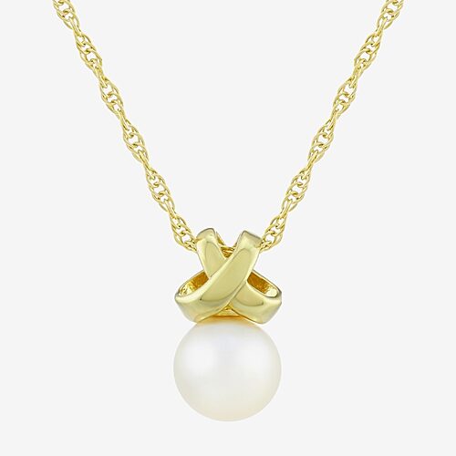 Click here for Womens White Cultured Freshwater Pearl 14K Gold Ov... prices