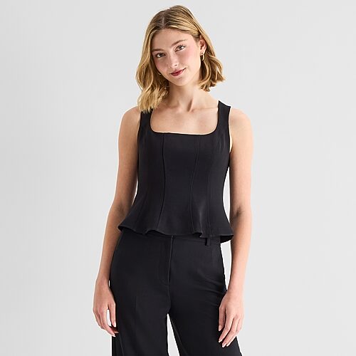 Click here for a.n.a Womens Straight Neck Sleeveless Peplum Top... prices