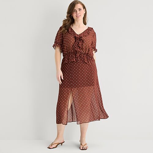 Click here for a.n.a Womens Plus Midi Pencil Skirt  3x  Brown prices