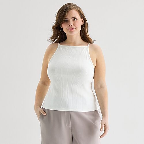 Click here for a.n.a Womens Plus Straight Neck Sleeveless Tank To... prices