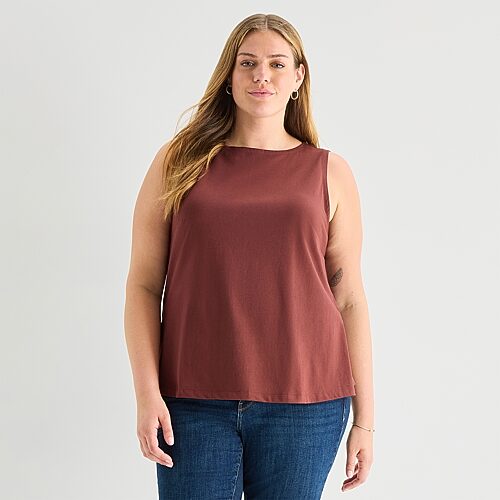 Click here for a.n.a Womens Plus Round Neck Sleeveless Tank Top... prices