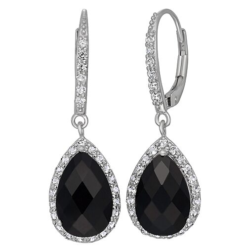 Click here for Genuine Black Onyx & Lab Created White Sapphire St... prices