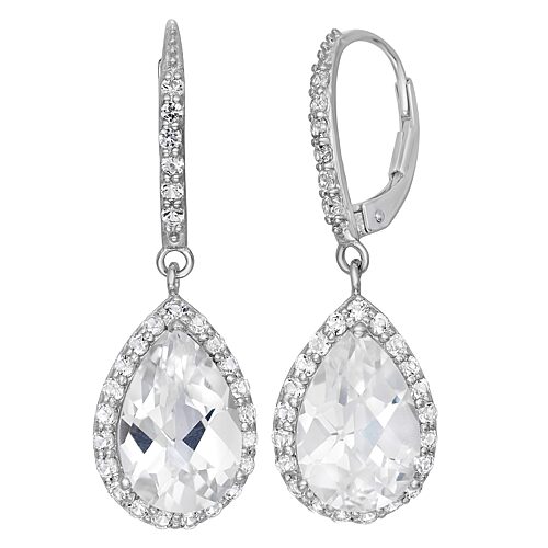 Click here for Lab-Created White Sapphire Sterling Silver Earring... prices