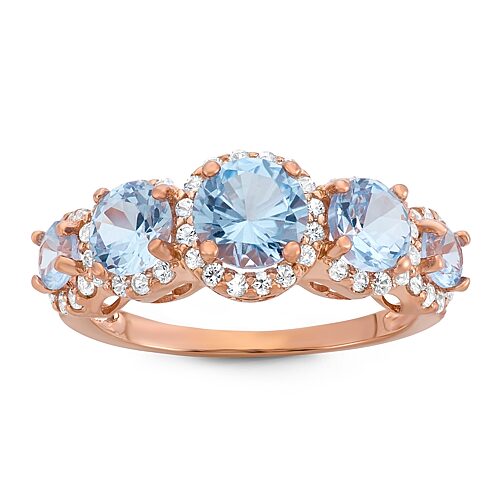 Click here for Lab-Created Aquamarine & White Sapphire 14K Gold O... prices