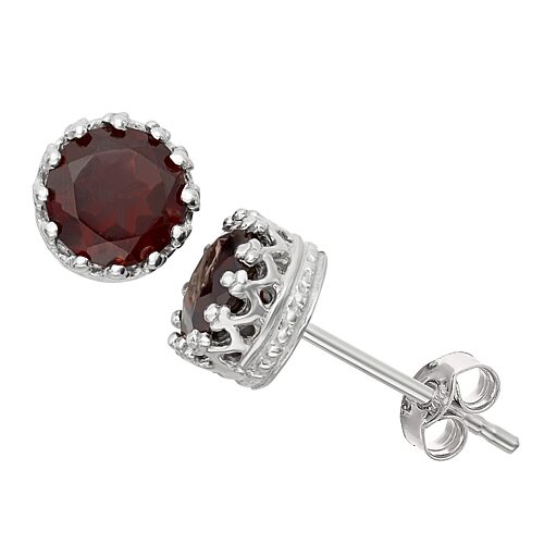 Click here for Genuine Garnet Sterling Silver Earrings  One Size... prices