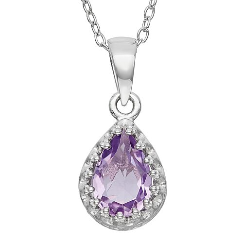 Click here for Genuine Amethyst Sterling Silver Pendant  One Size... prices