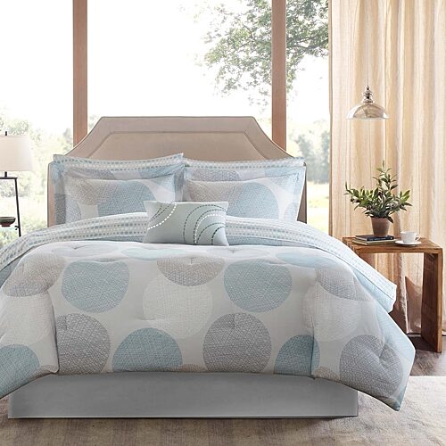 Madison Park Essentials Knowles 9-Pc.Comforter Set  King - Aqua