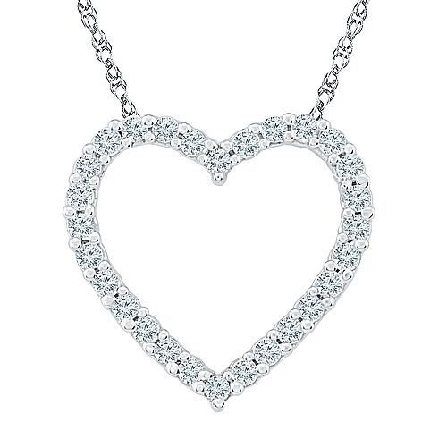 Click here for Womens 1/5 CT. Natural White Diamond 10K Gold Hear... prices