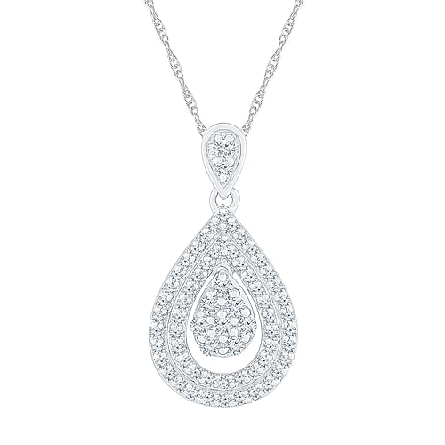 Click here for Teardrop Womens 3/8 CT. T.W. Natural White Diamond... prices