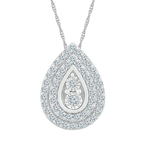 Click here for Teardrop Womens 5/8 CT. T.W. Natural White Diamond... prices