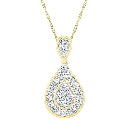 Click here for Womens 1 CT. T.W. Natural White Diamond 10K Gold P... prices
