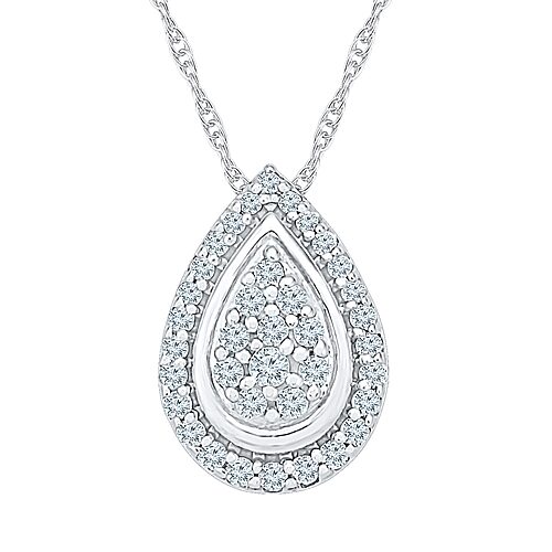 Click here for Teardrop Womens 1/3 CT. T.W. Natural White Diamond... prices